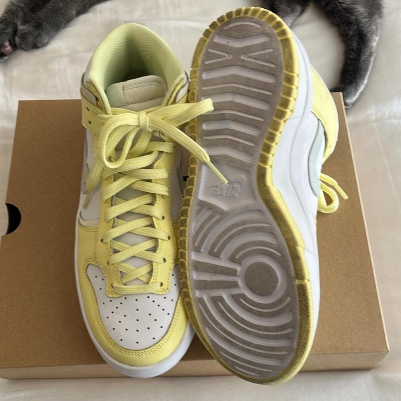 Yellow Nike Dunk High Lightly worn Perfect... - Depop
