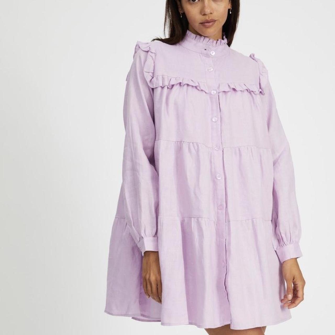 Aere Frill Tiered Mini Dress Size 10 Worn once... - Depop