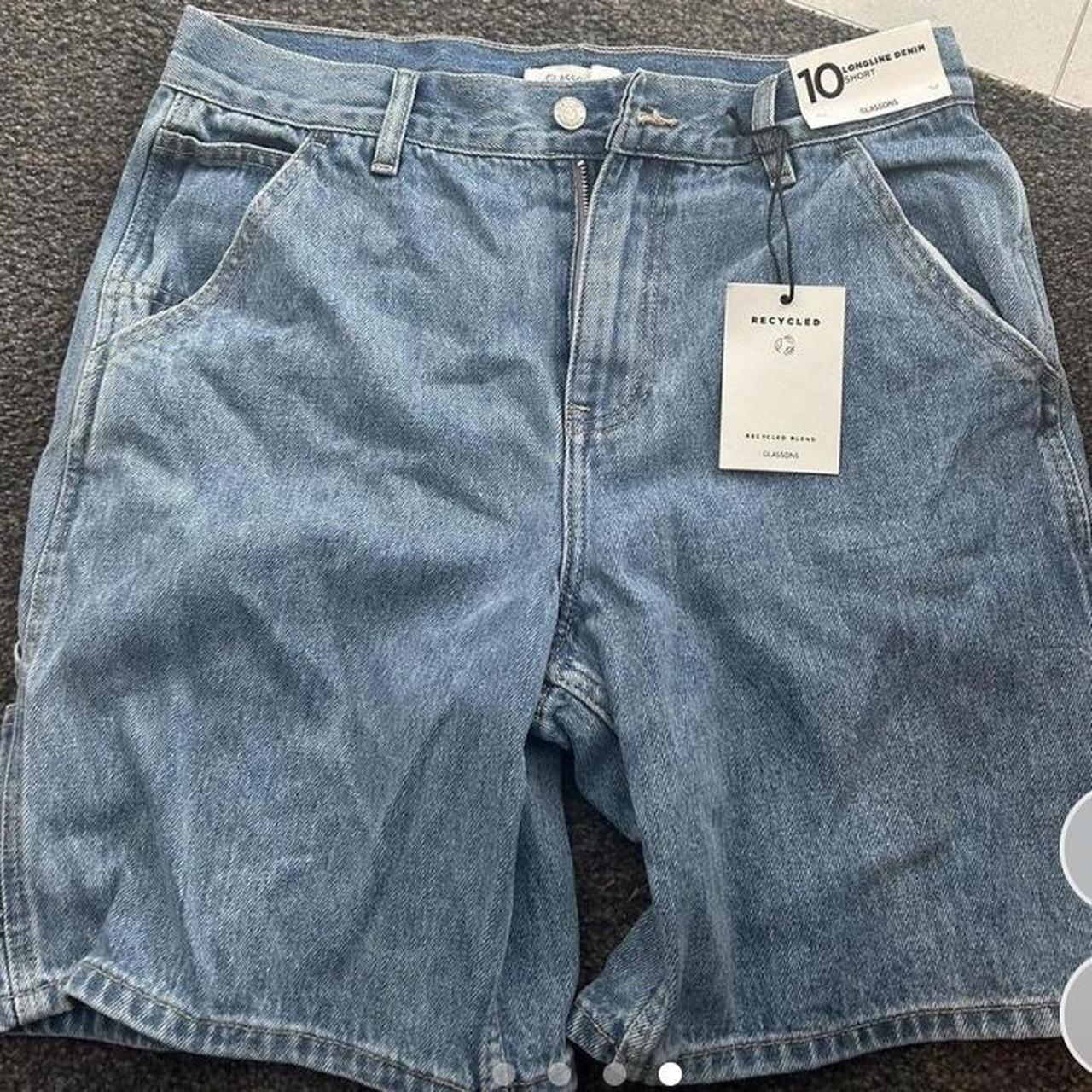 Mid-Rise jorts (size 10). Dark denim. Brand new -... - Depop