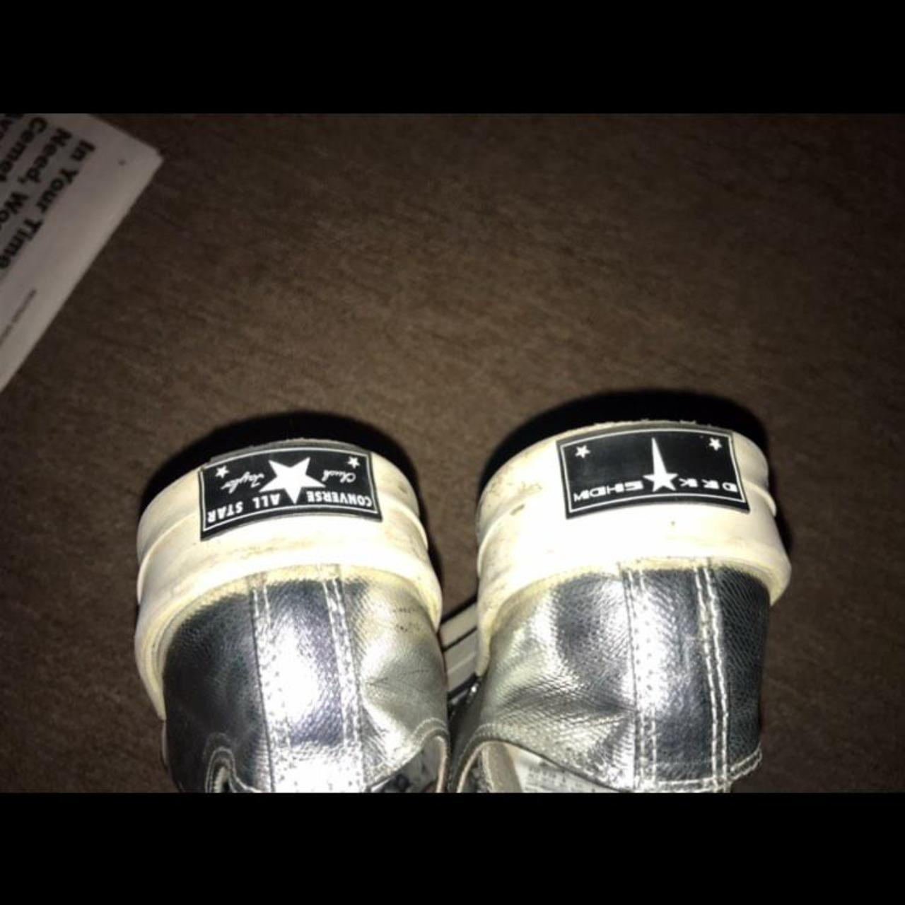 Dark Shadow turbo rick Owens silver Converse Chuck... - Depop