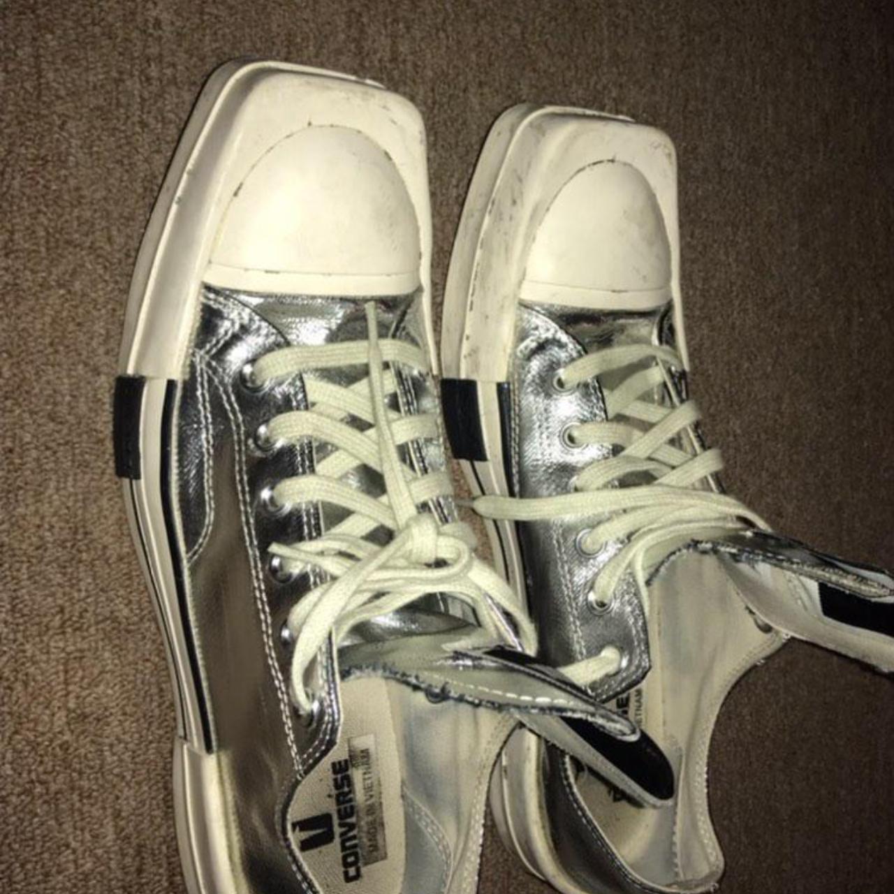 Dark Shadow turbo rick Owens silver Converse Chuck... - Depop