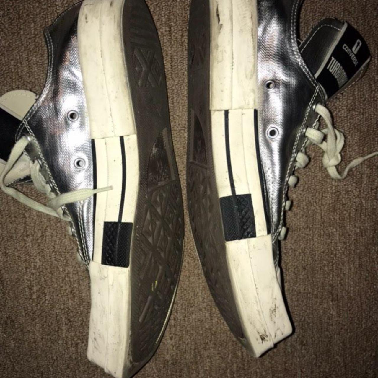 Dark Shadow turbo rick Owens silver Converse Chuck... - Depop
