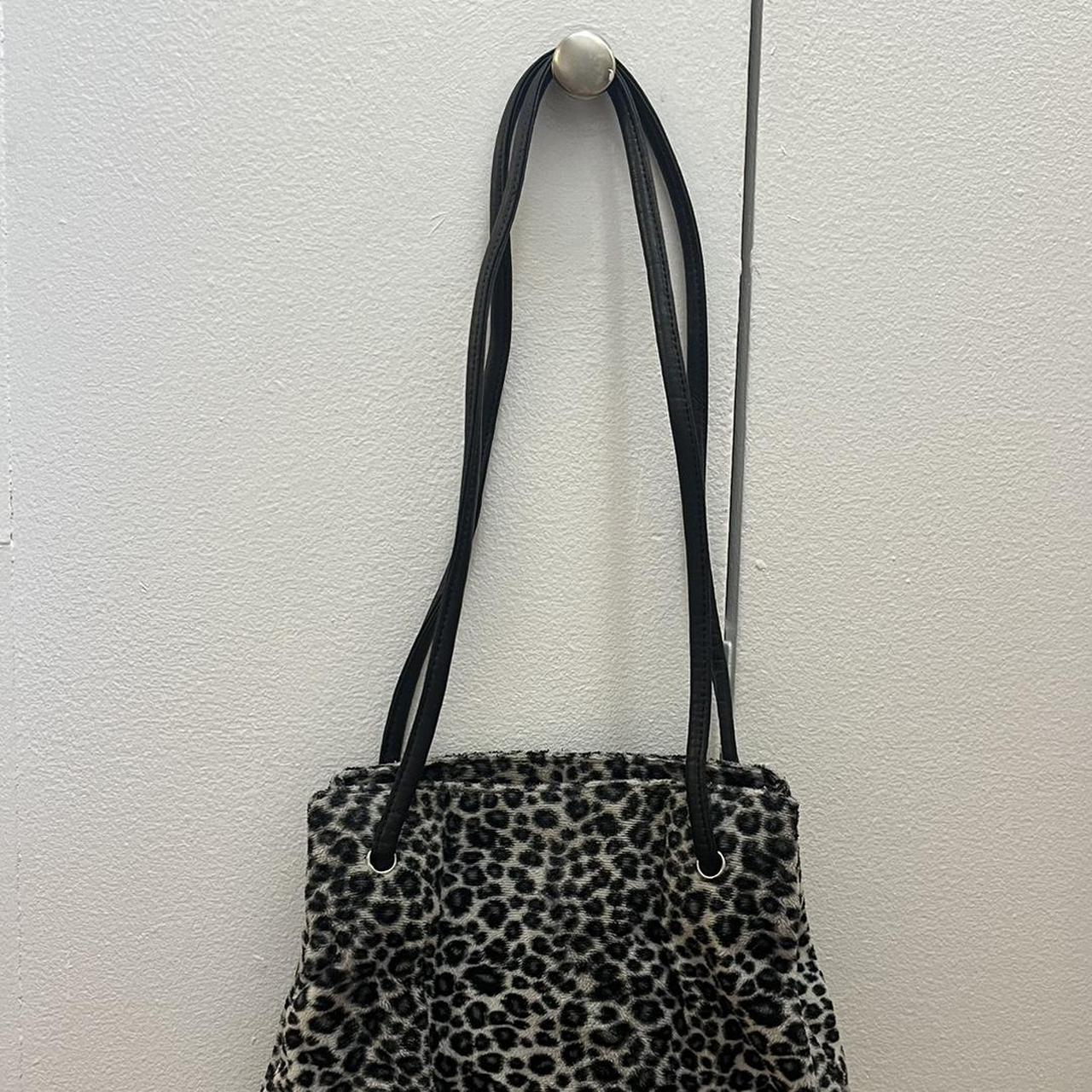 Fuzzy leopard cheetah print bag - Depop