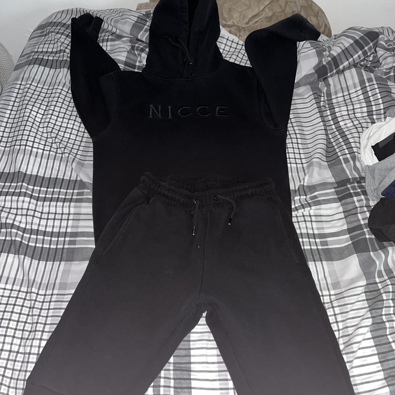 Triple black Nicce tracksuit size m - Depop