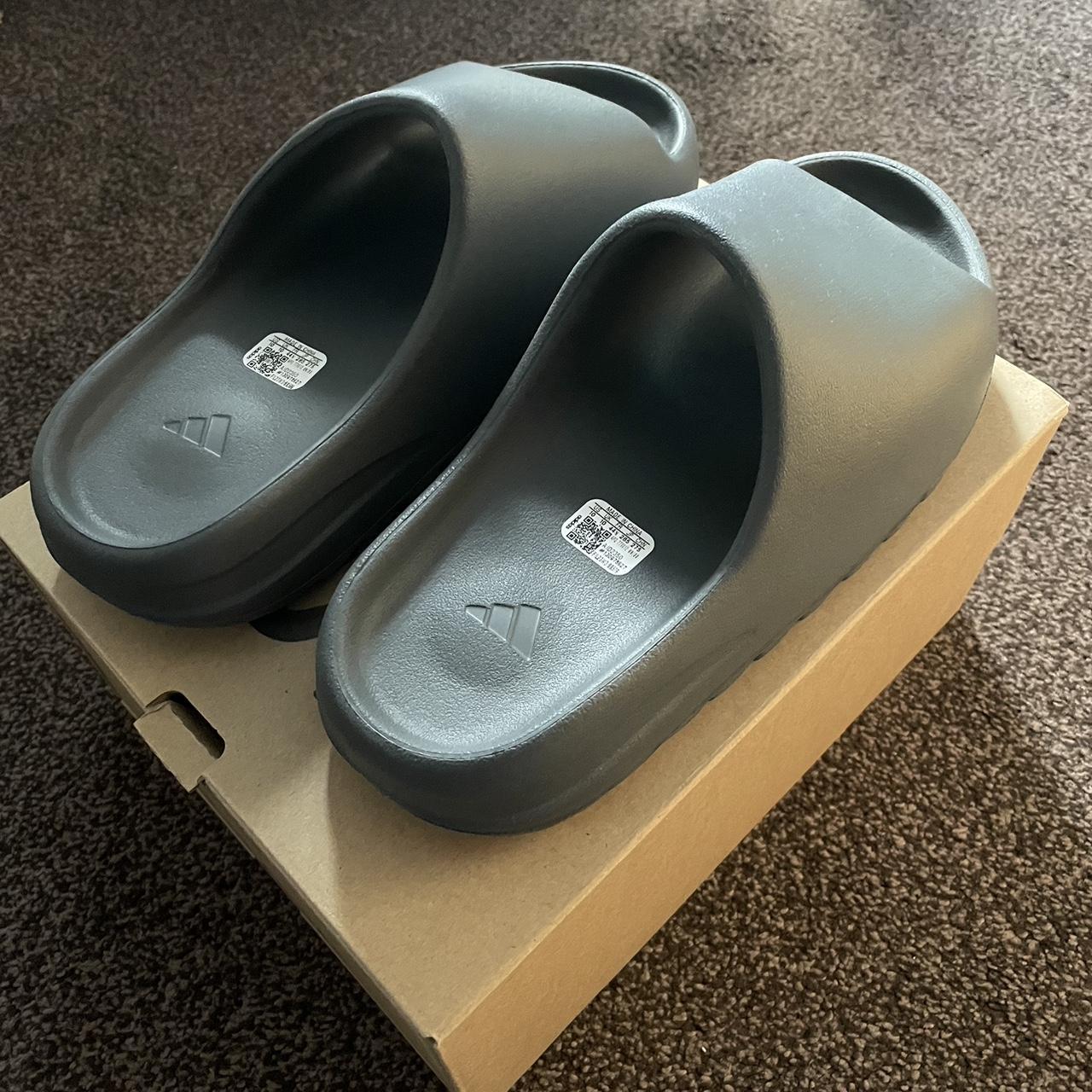 Yeezy Slides Slate Grey Uk 10 Completely Brand... - Depop