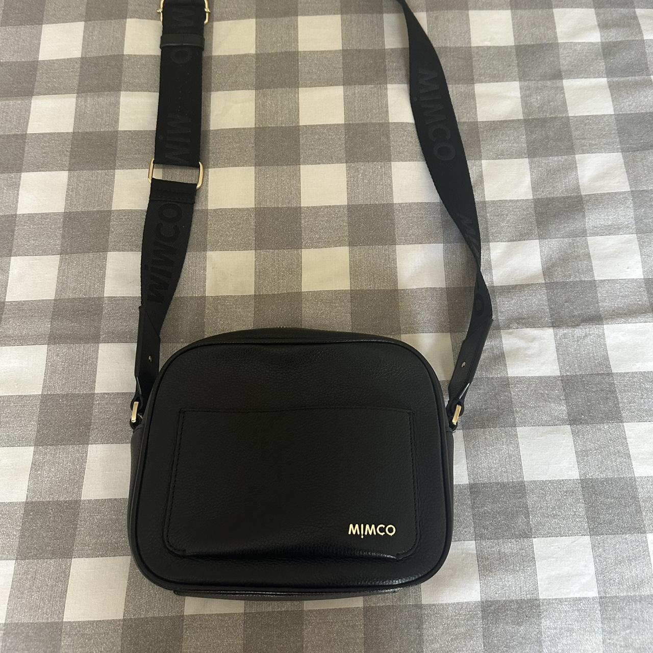 Mimco black leather crossbody bag #leatherbag Used... | Depop