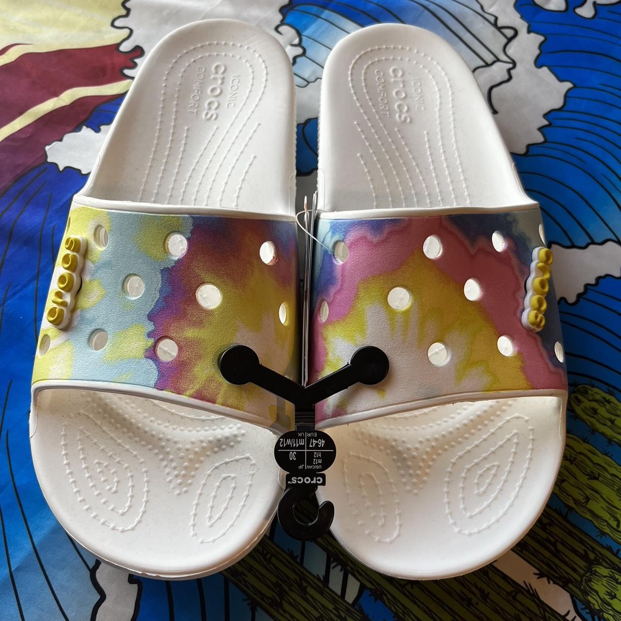 Crocs Slides - Tie Dye Brand New With Tags Men’s... - Depop