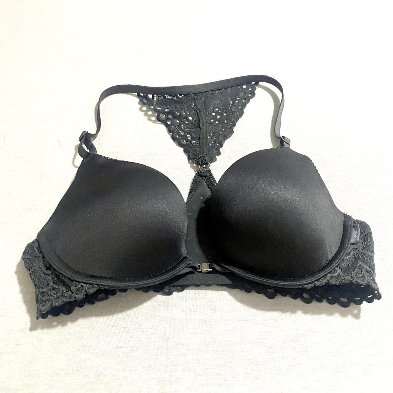 Arie bra. Front closing. Razorback lace. Dark grey.... - Depop