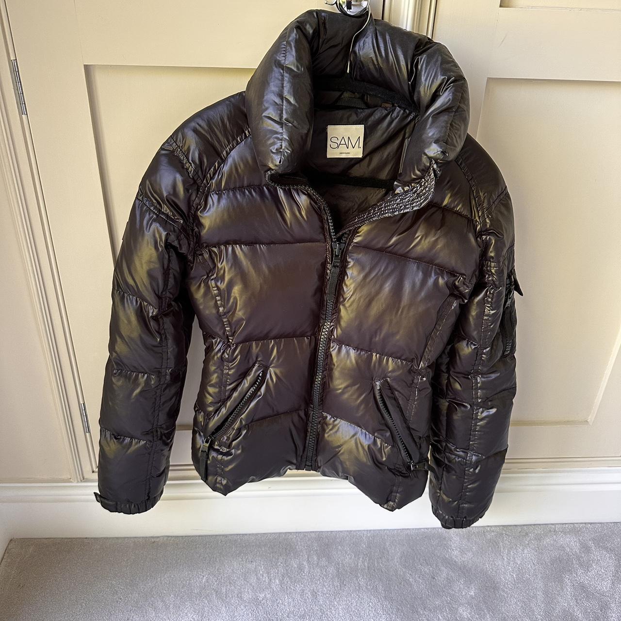 SAM Black Shiny Bubble Jacket size XS - Depop