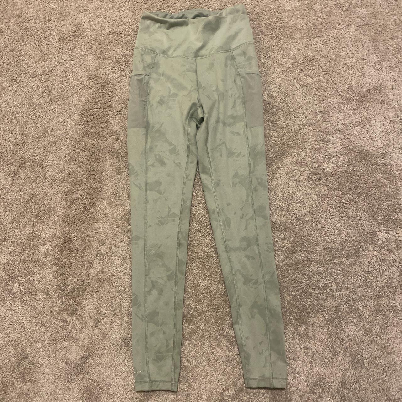 Sage Green Columbia Leggings with subtle geometric... - Depop