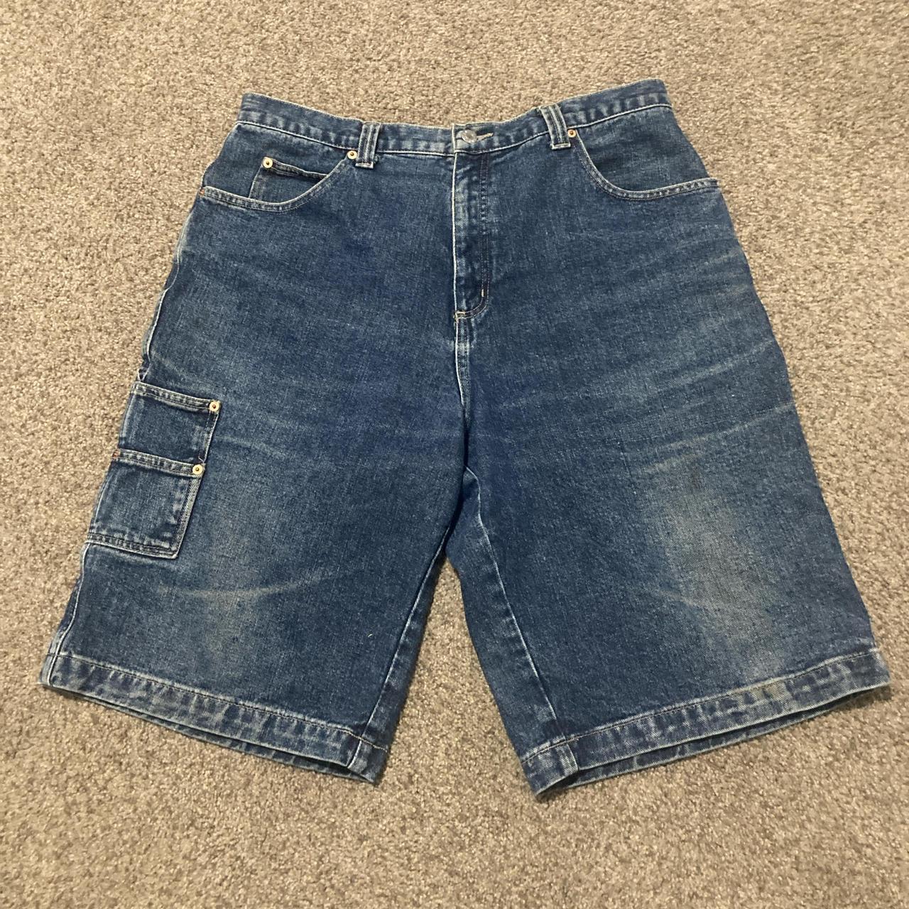 Vintage utility jorts guess brand, size 38 in... - Depop