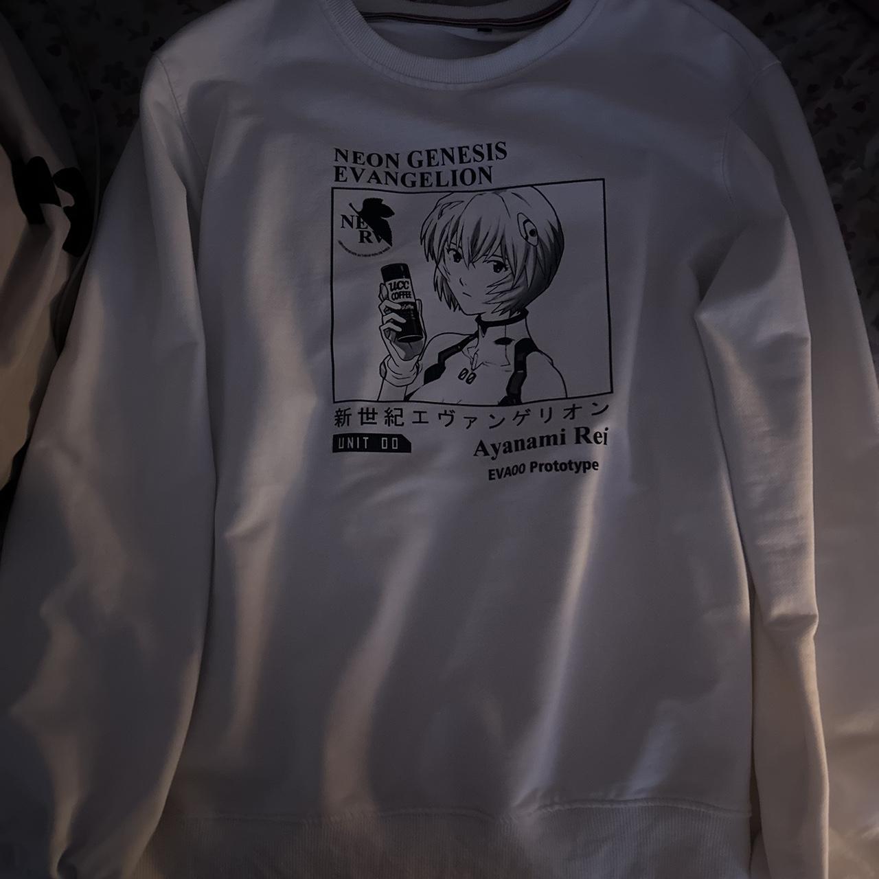neon genesis evangelion sweater super cute never... - Depop