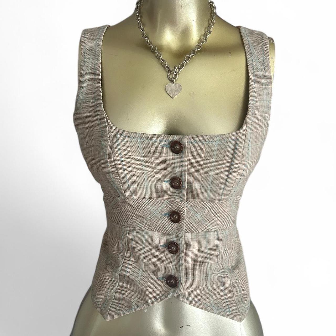 vintage babydoll plaid micro mini vest p2p:... | Depop