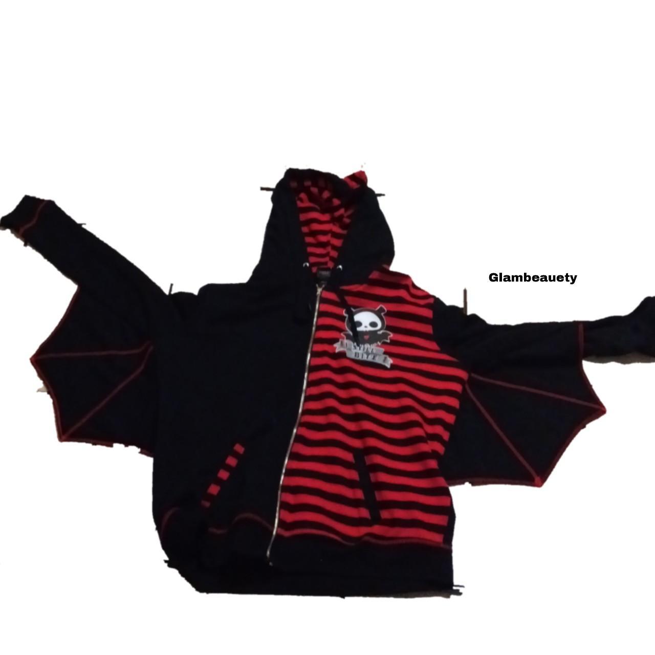 Skelanimals bat red and black striped bat wing sweater - Depop