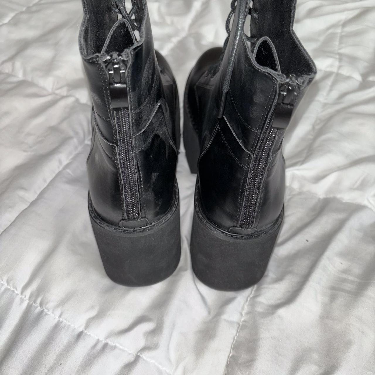 Black lace up chunky platform boots European women’s... - Depop
