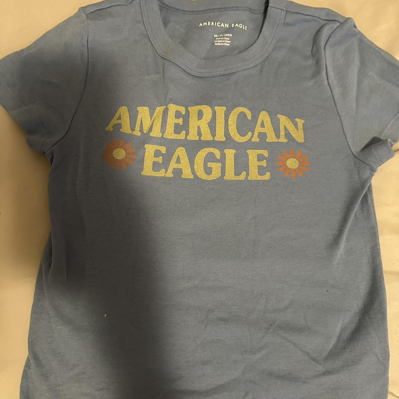 american eagle baby tee worn once, stretchy soft... - Depop