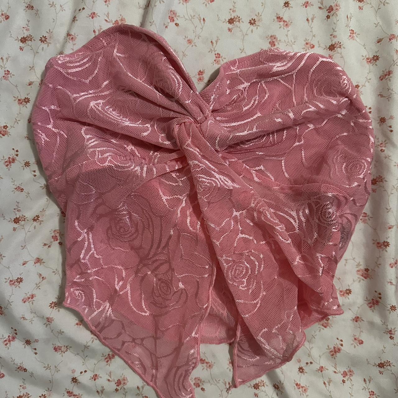 pink shiny tube top brand: shein never worn, no... - Depop