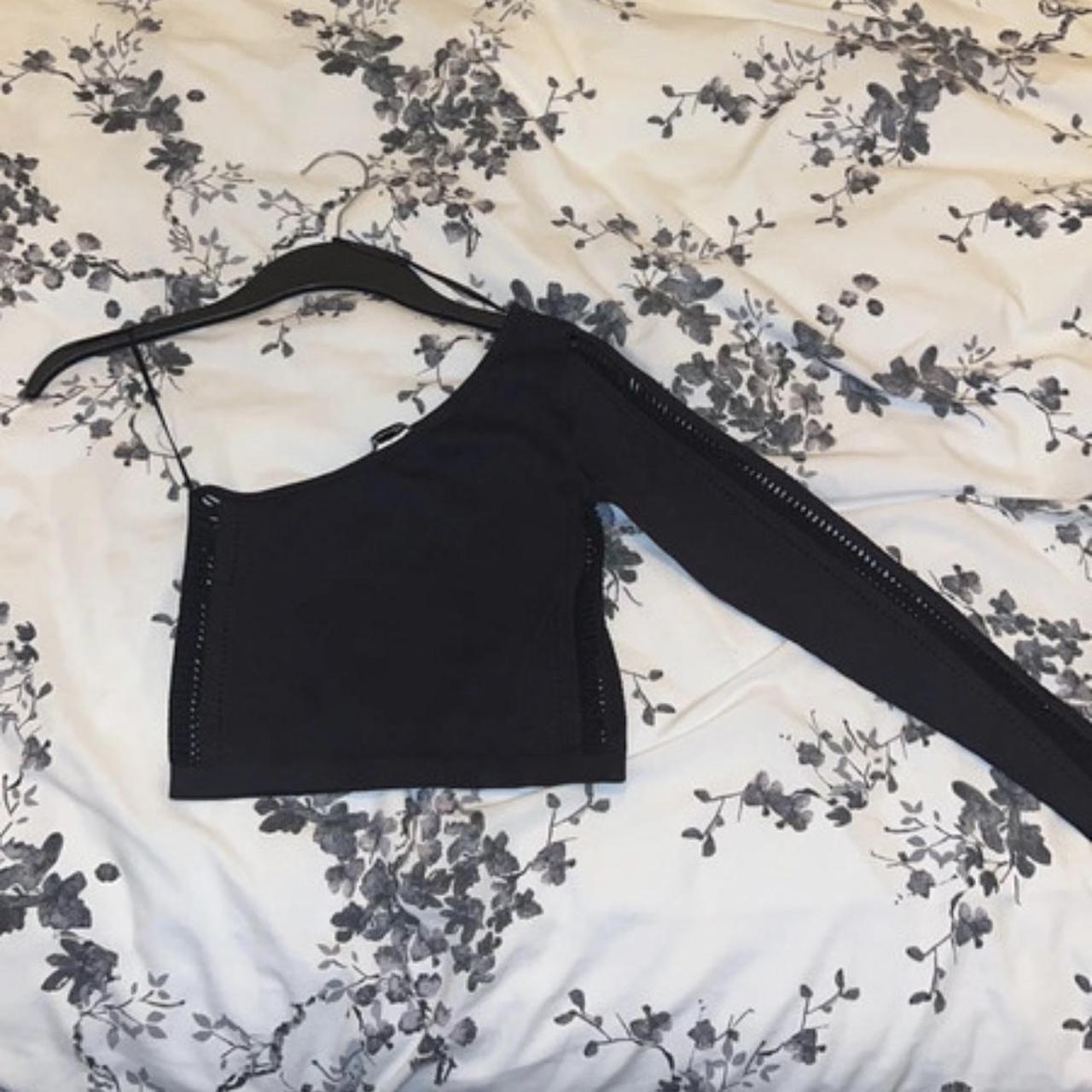zara one sleeve black cut out top. Never worn #zara... - Depop