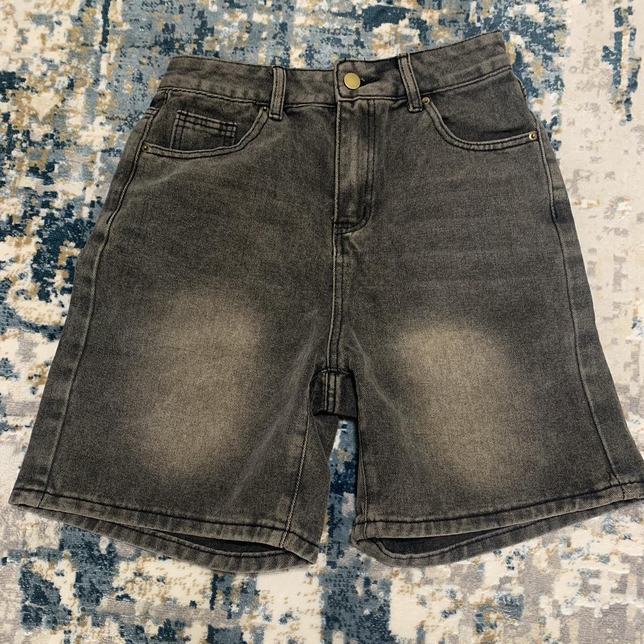 Dark Grey Jorts Fitted at the Waist - Depop