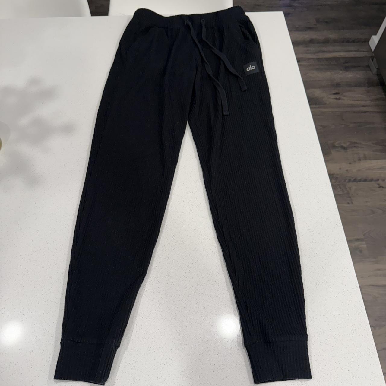 Alo black joggers with drawstring #athleisure Side... - Depop
