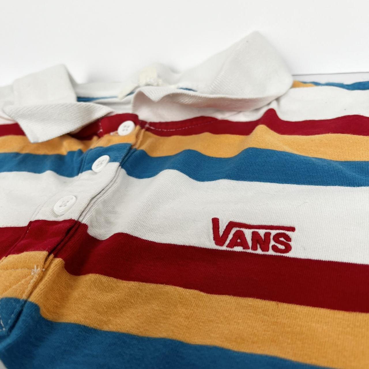 Vans multi color striped cropped shirt Collared... - Depop