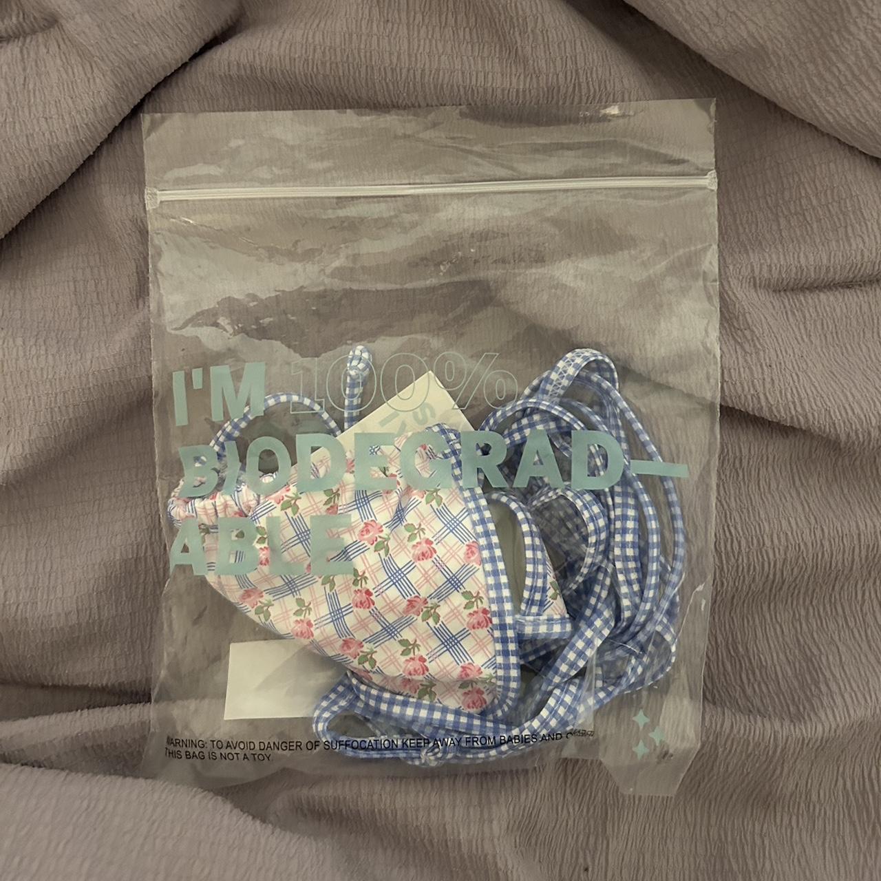 frankies bikinis nick plaid triangle bikini top... - Depop