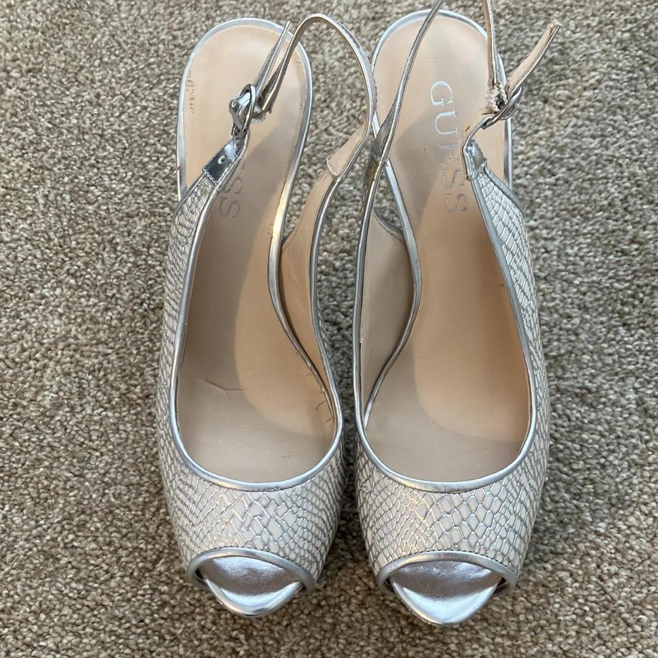 GUESS Glenisa Slingback Peep-Toed Platform Stiletto... - Depop