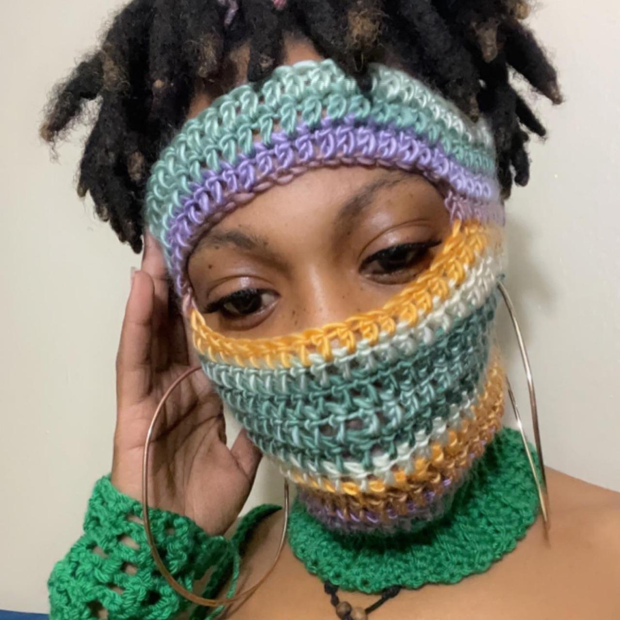 Crochet Loc Mask #crochet #locmask #handmade #withlove - Depop