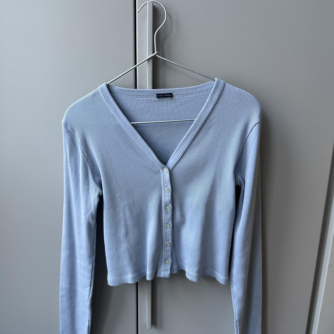 super cute baby blue cardigan from brandy melville... - Depop
