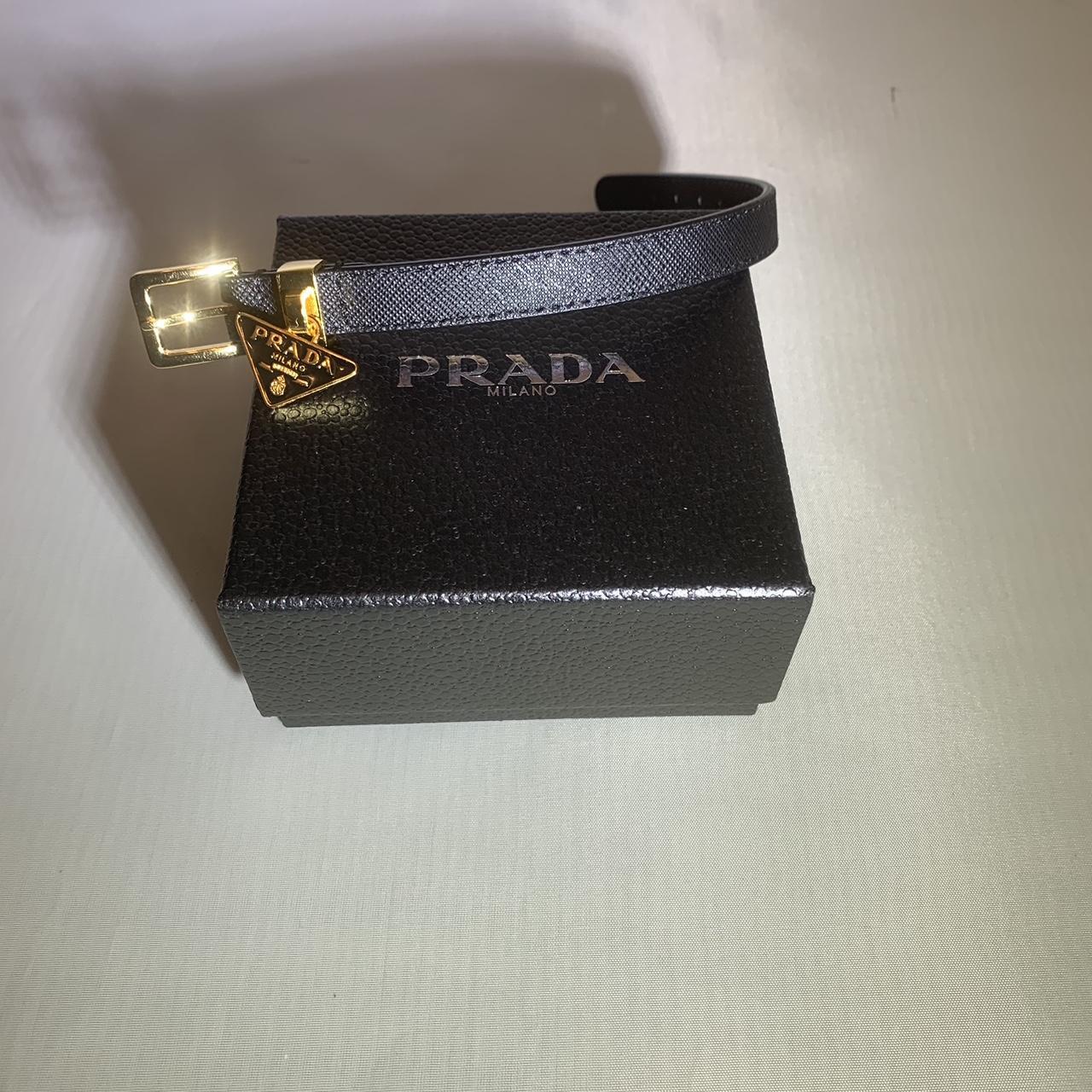 Prada Saffiano leather Bracelet/w Box Prada Box... - Depop