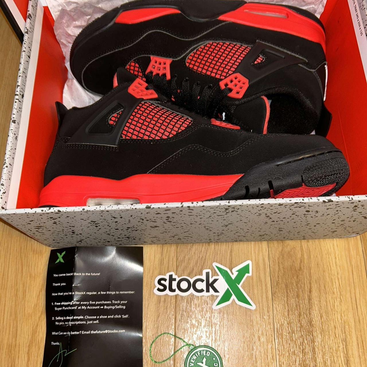 Jordan 4 Retro Red Thunders Size 9.5 Comes with box - Depop
