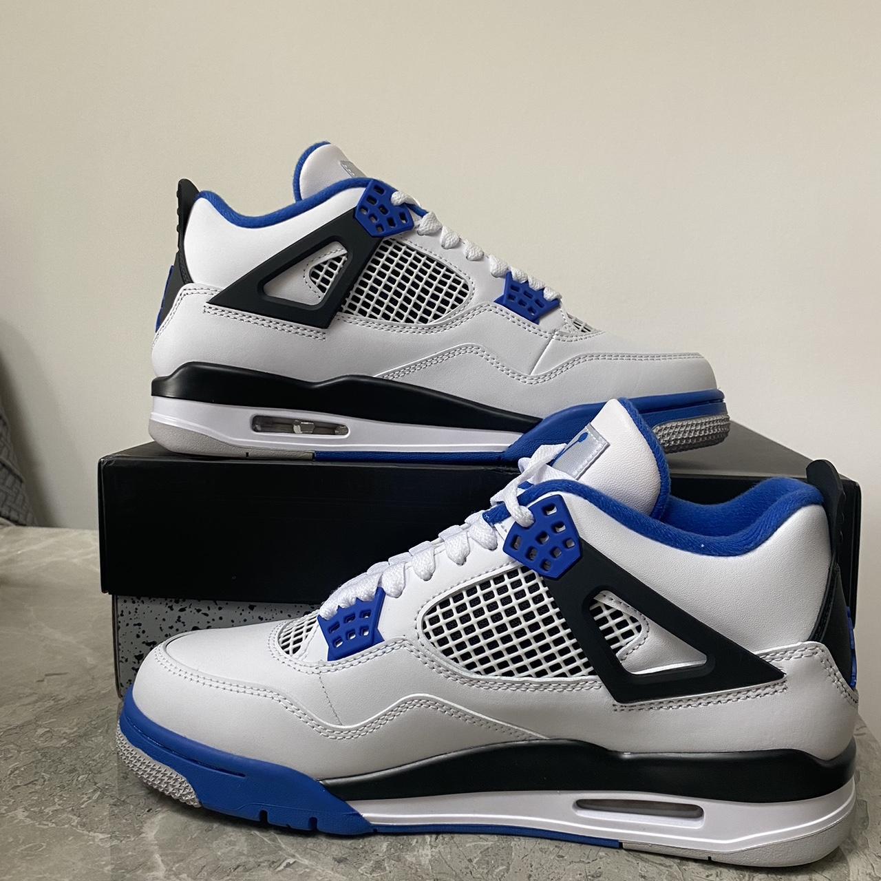 Jordan 4 Retro Motorsports Blue Size 7.5 UK Comes... - Depop
