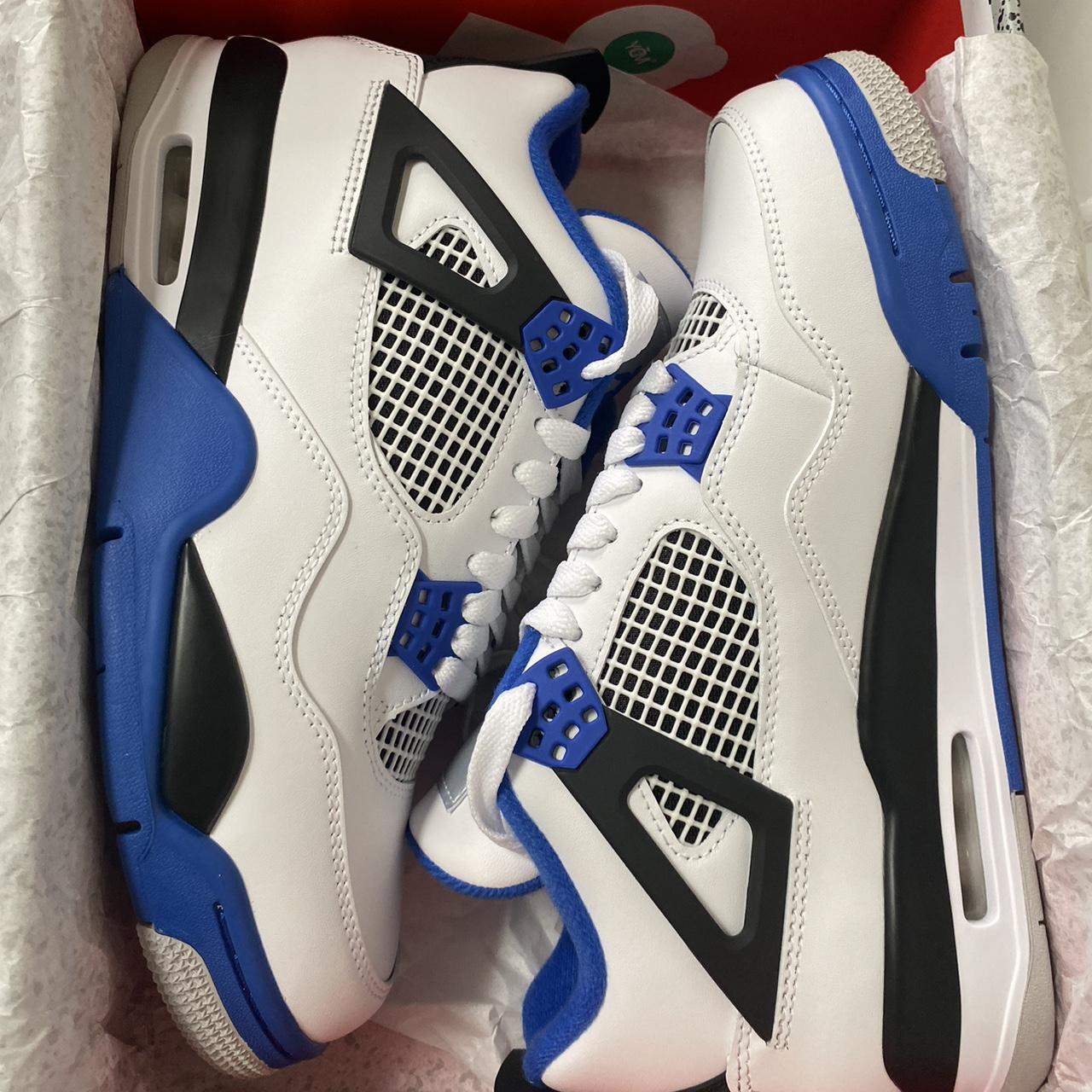 Jordan 4 Retro Motorsports Blue Size 7.5 UK Comes... - Depop