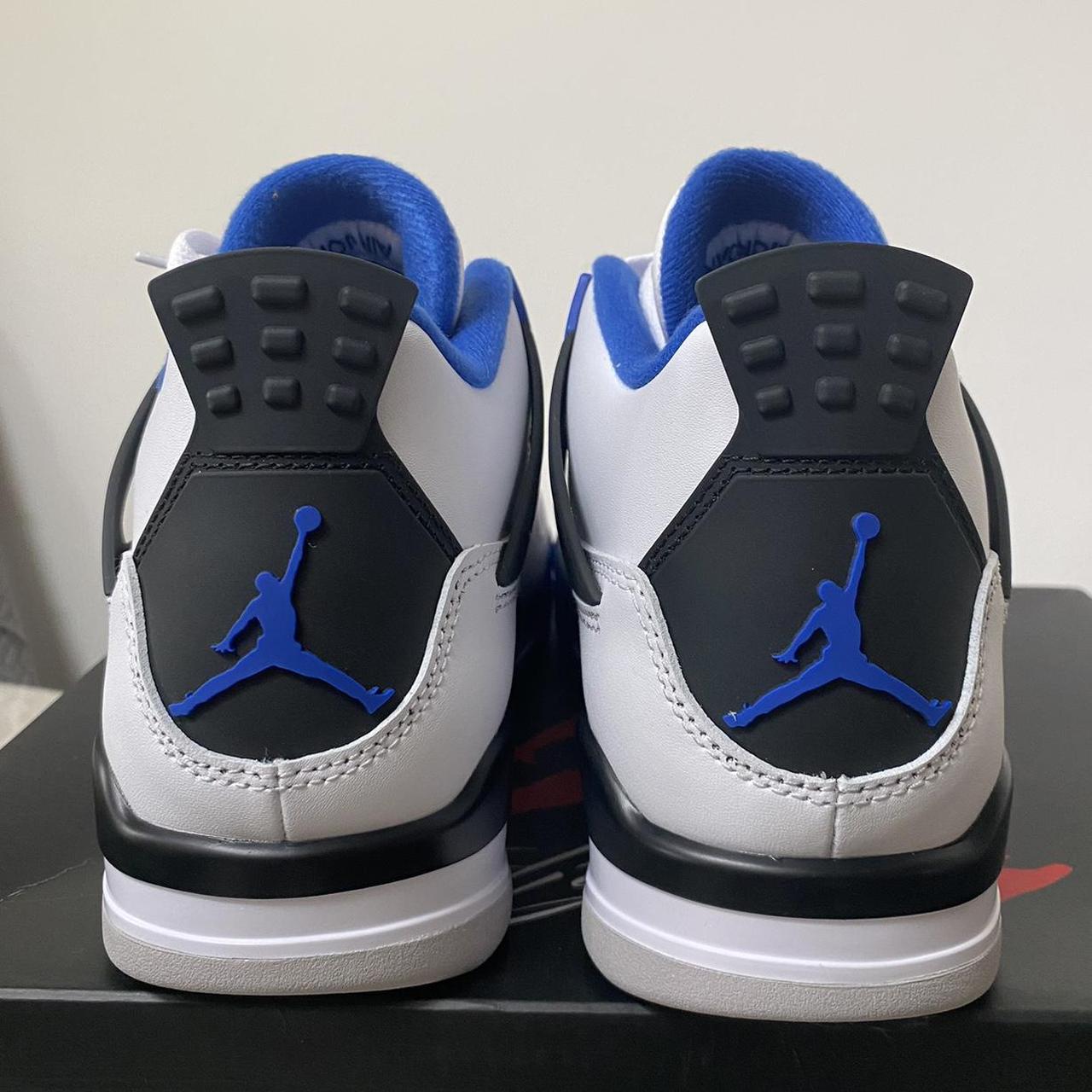 Jordan 4 Retro Motorsports Blue Size 7.5 UK Comes... - Depop