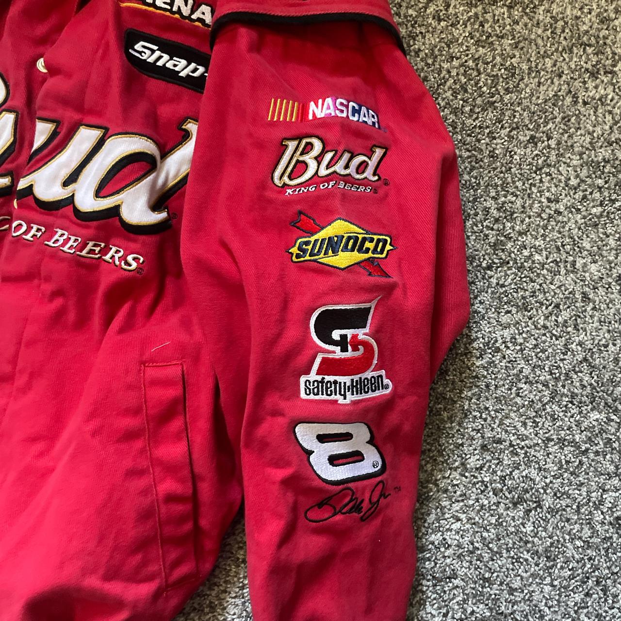 red budweiser racing jacket perfect condition - Depop