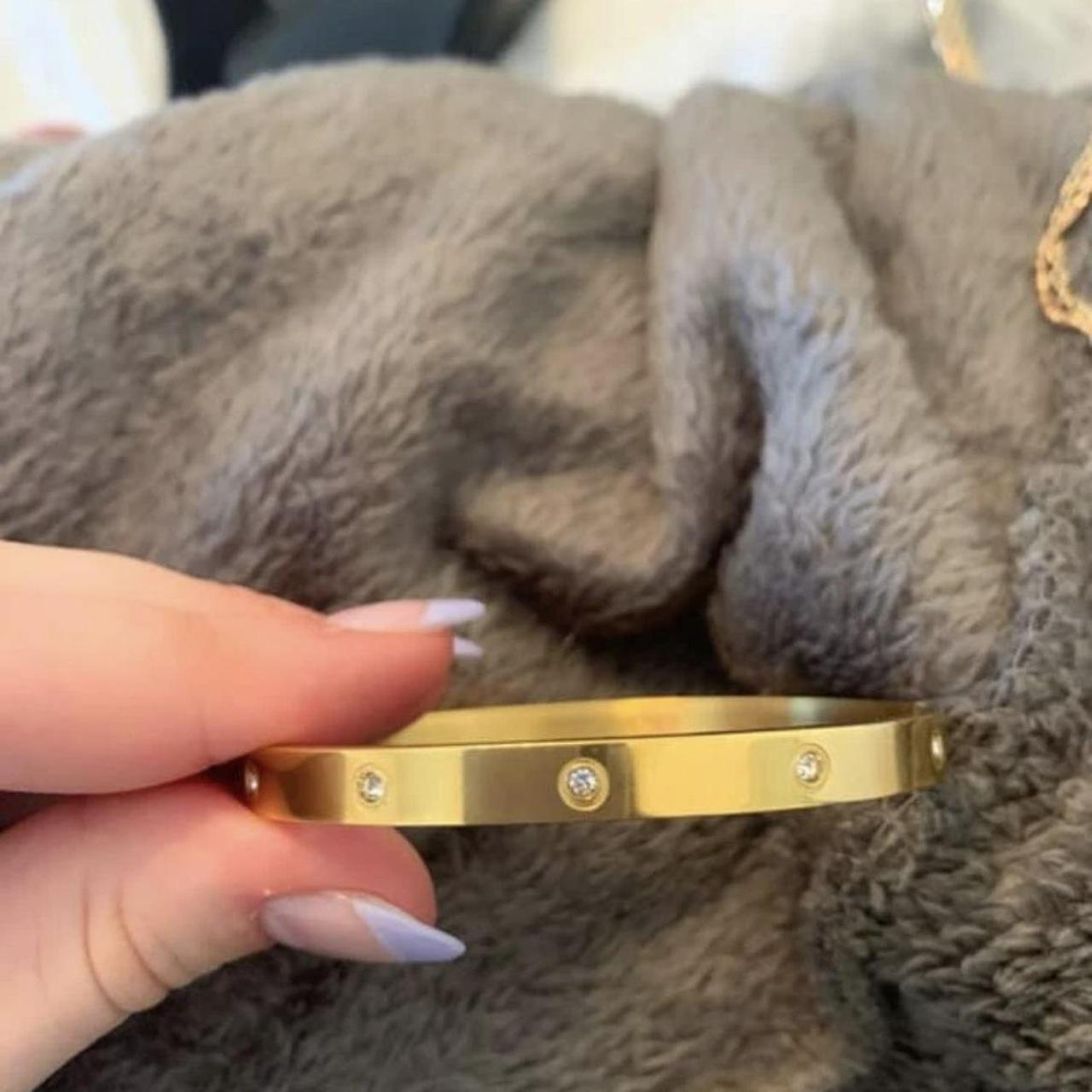 18k Gold Plated Brand New Love Bangle Cuffed Oval... - Depop