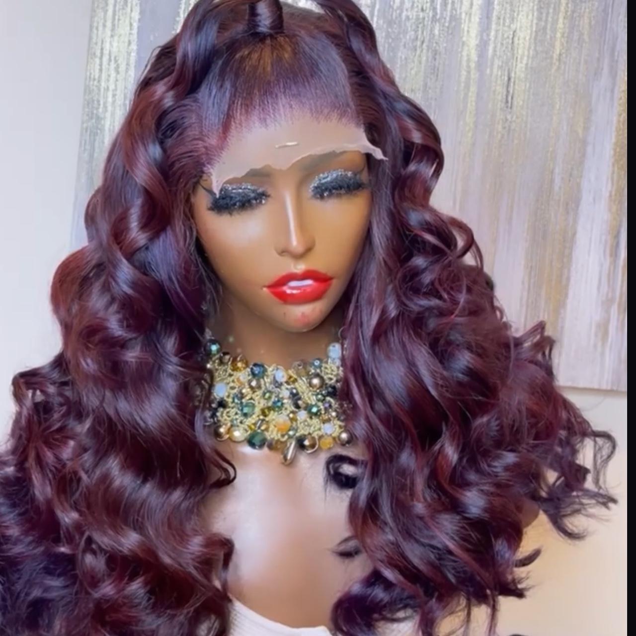 The hair is purplish, lighting made it wine. This... - Depop