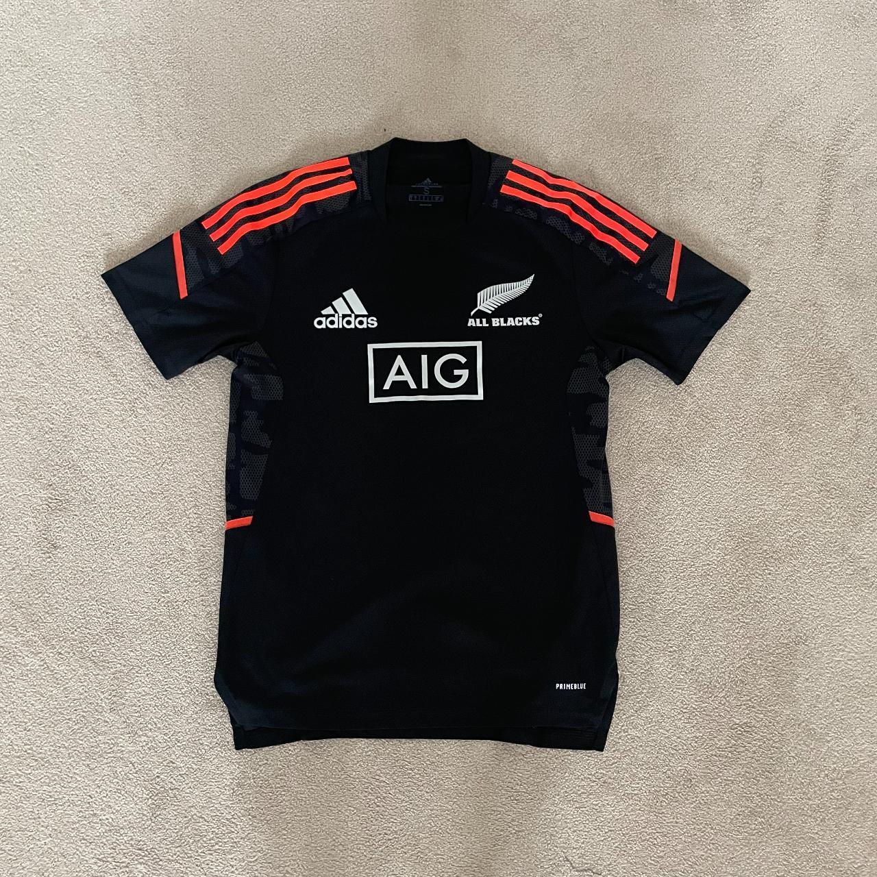 Black All Blacks/New Zealand rugby top Size... - Depop