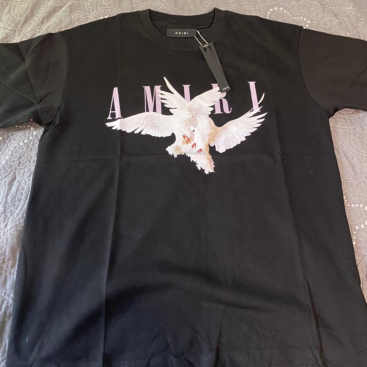 Amiri Bird Couple Black Logo T Shirt. Men's... - Depop
