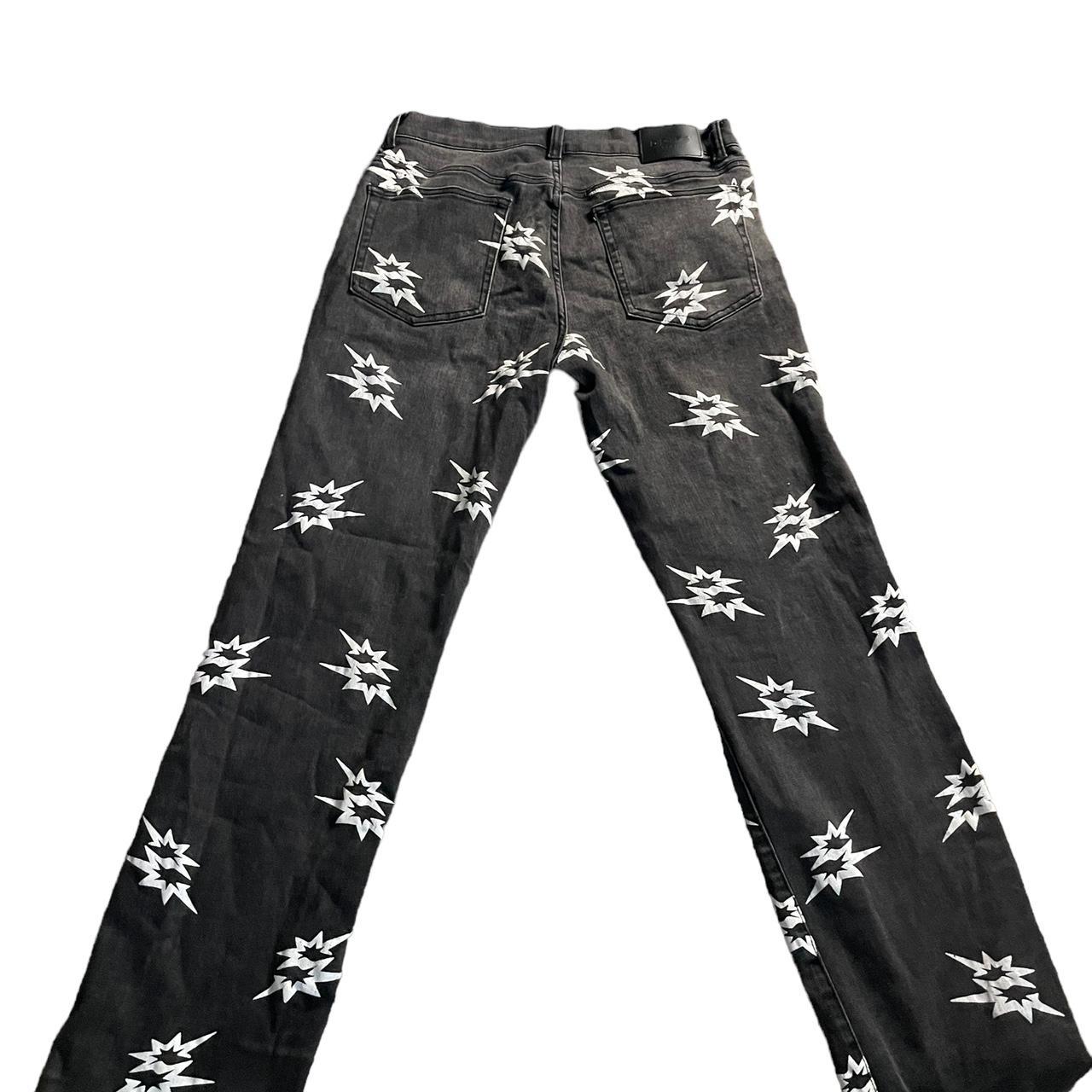 SUPER SICKK ALL OVER DRIPT JEANS 🖤🖤🖤🖤 32 x... - Depop