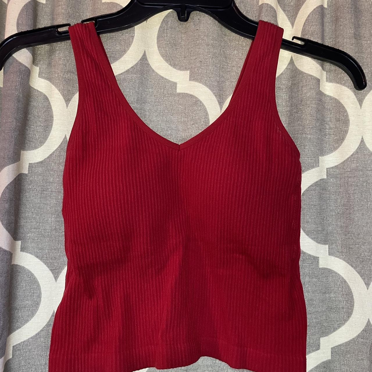 Super cute red tank, worn twice. Has padding which... - Depop