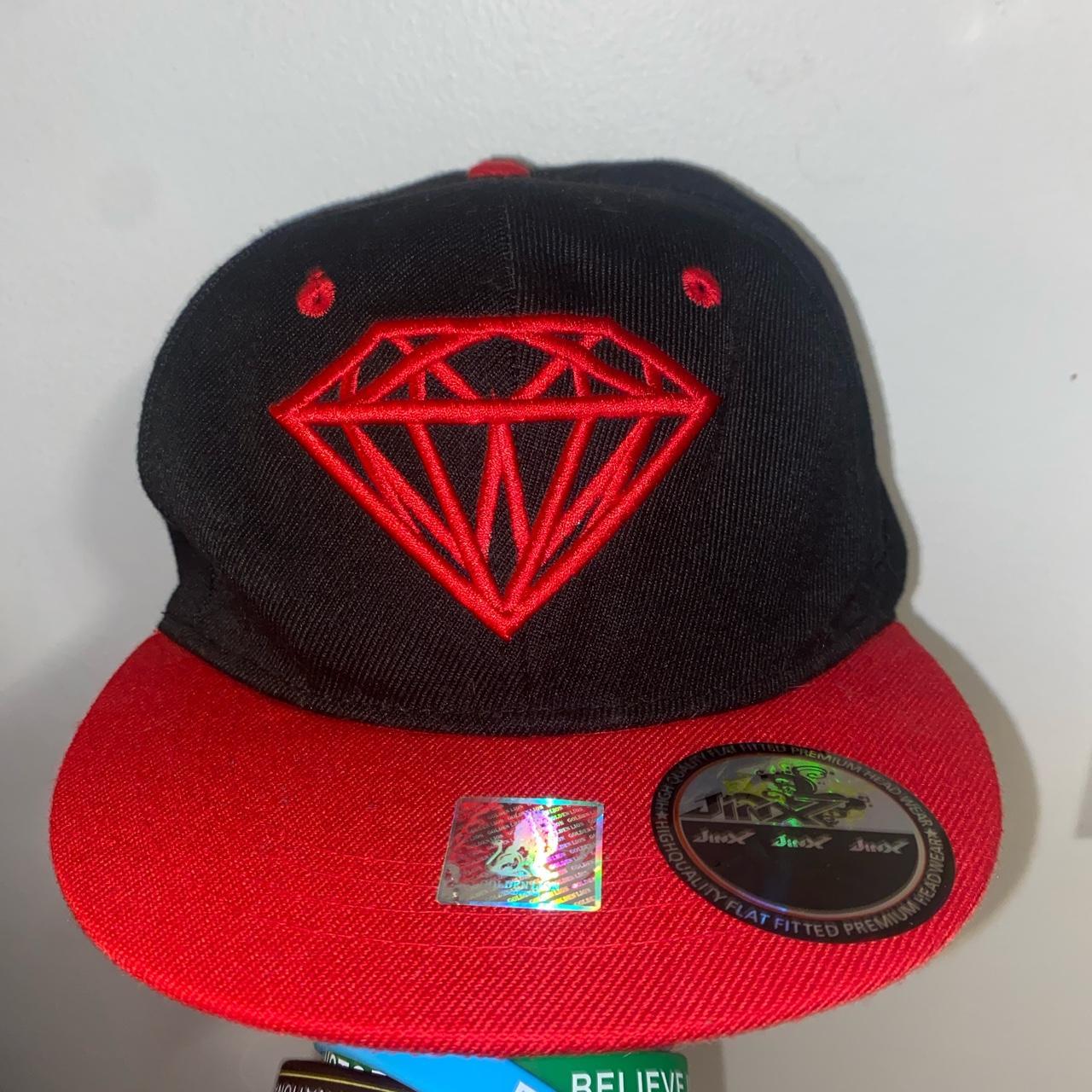 Red and black Diamond hat - Depop