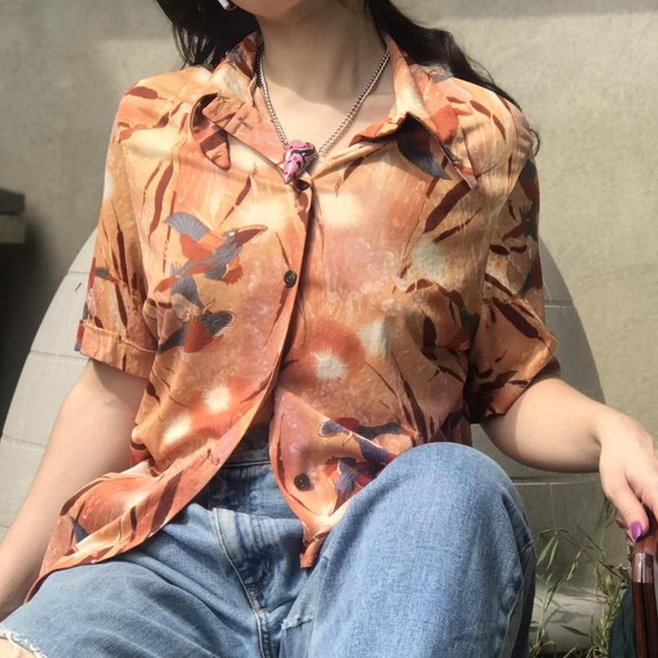 1970s mallard and water reed dagger collar button... | Depop