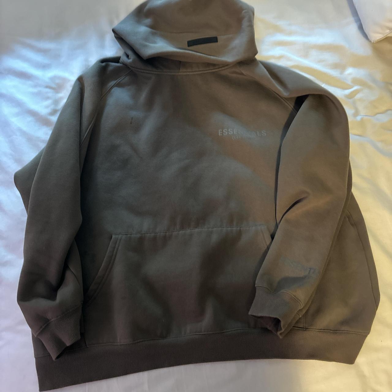 brown essentials hoodie xl - Depop
