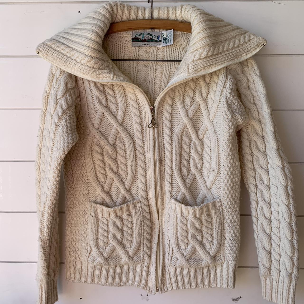 Stunning vintage Irish Merino Wool cable knit... - Depop