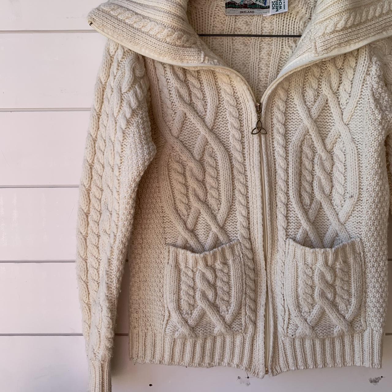 Stunning vintage Irish Merino Wool cable knit... - Depop