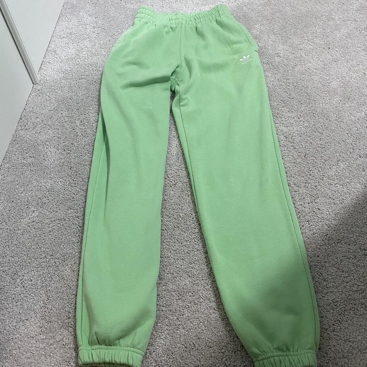 adidas neon green sweatpants super comfy! only worn... - Depop