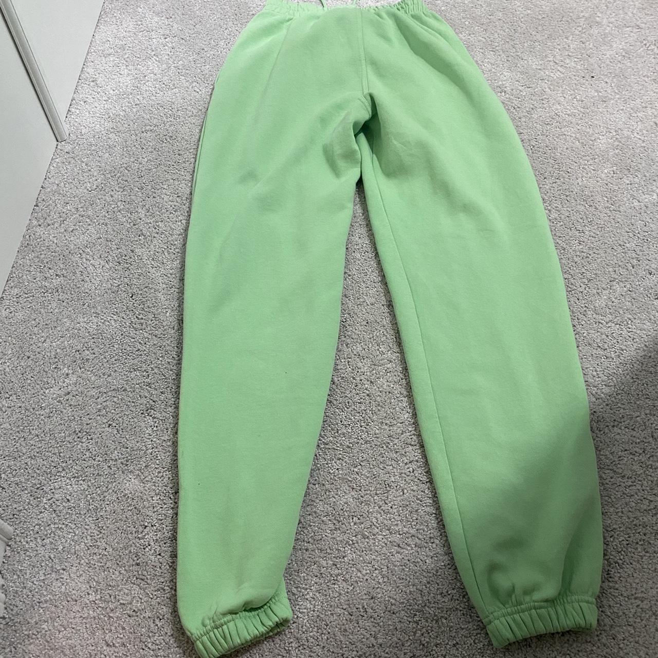 adidas neon green sweatpants super comfy! only worn... - Depop
