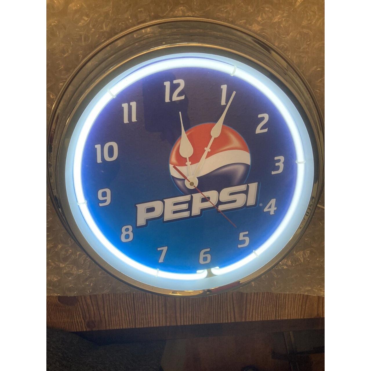 Pepsi Neon Wall Clock Soda Pop Man cave Display Bar... - Depop