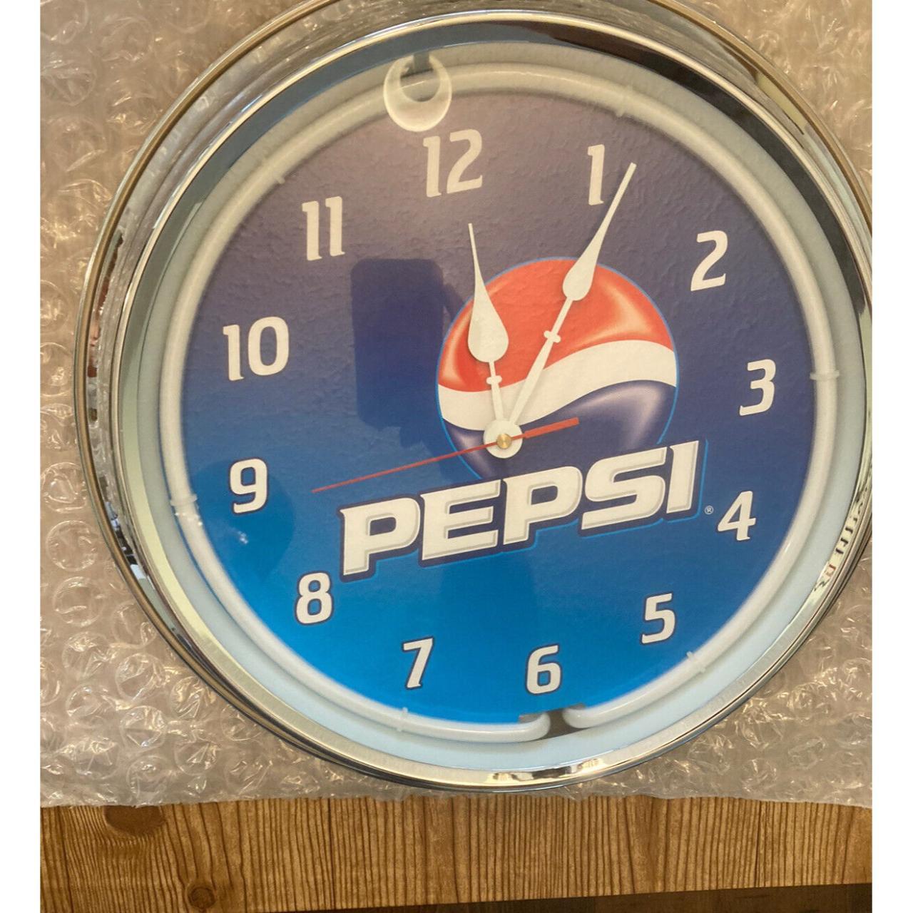 Pepsi Neon Wall Clock Soda Pop Man cave Display Bar... - Depop